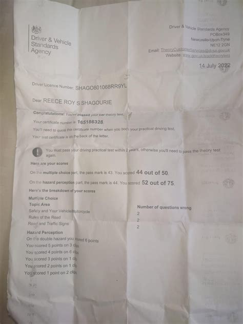 Theory Test Pass Certificates Artofit