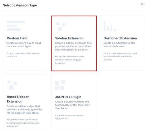 Create A New Sidebar Extension