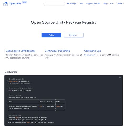 Openupm Upm Registry With Automatic Build Pipelines Unity Engine Unity Discussions
