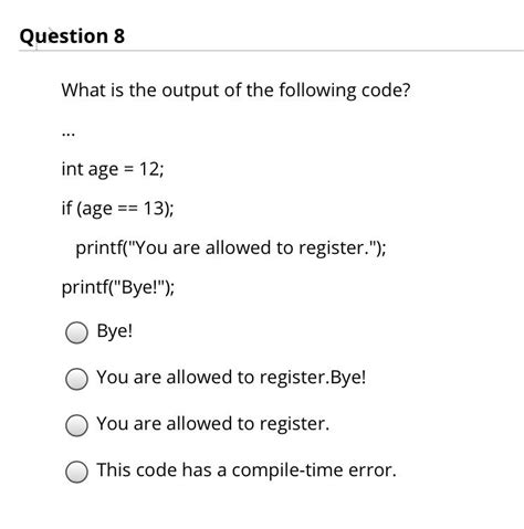 solved question 7 what is the output of the following code