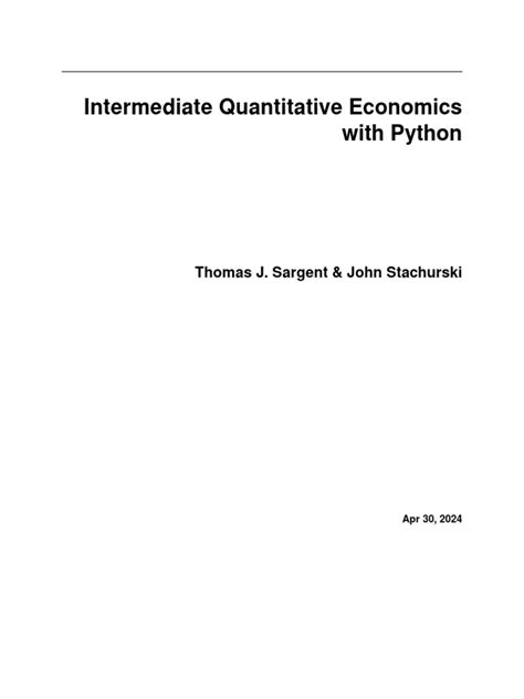 Quantecon Python Econometria Pdf Applied Mathematics Mathematical