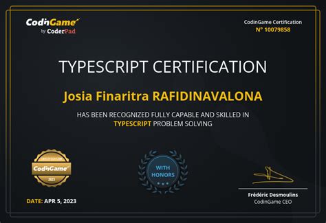 Codingame Certification