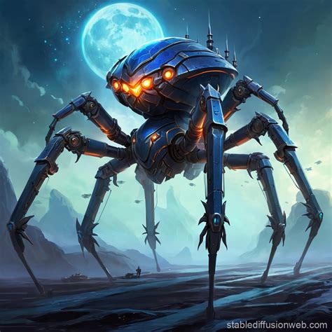 Dark Scary Mech Spider Stable Diffusion Online