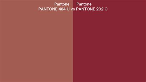 Pantone 484 U Vs Pantone 202 C Side By Side Comparison