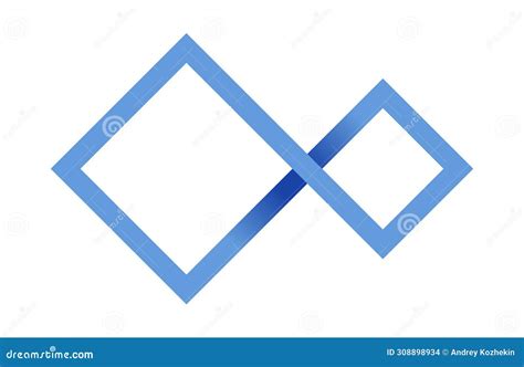 Abstract Infinity Sign With Right Angles Infinity Loop Symbol In Flat Style With Shadows Stock