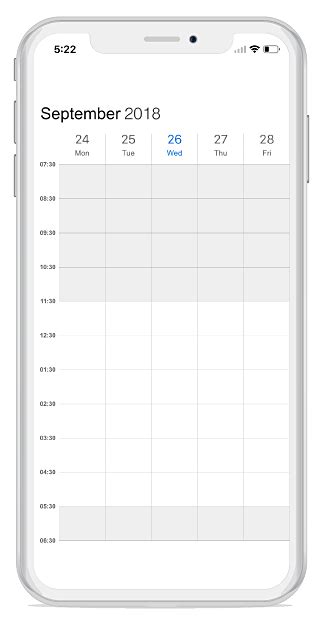 customize work week view at syncfusion schedule control xamarin ios