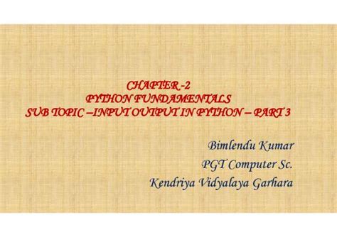 Python Fundamentals Pdf 187122 Chapter 2 Python Fundamentals Sub