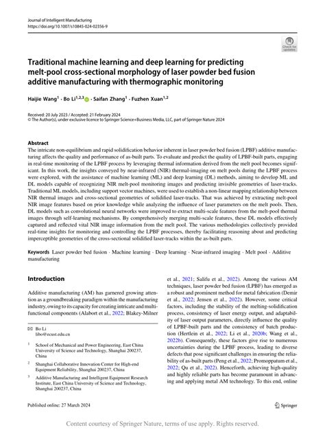 Traditional machine learning and deep learning for predicting melt-pool cross-sectional ...