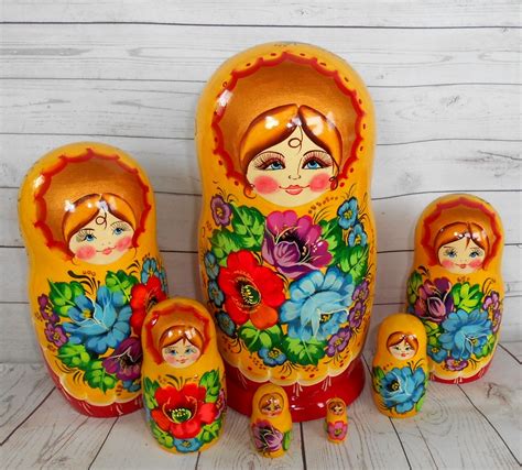 Babushka Fridge Magnet X 5 Babushka Matryoshka Nesting Doll Babooshki