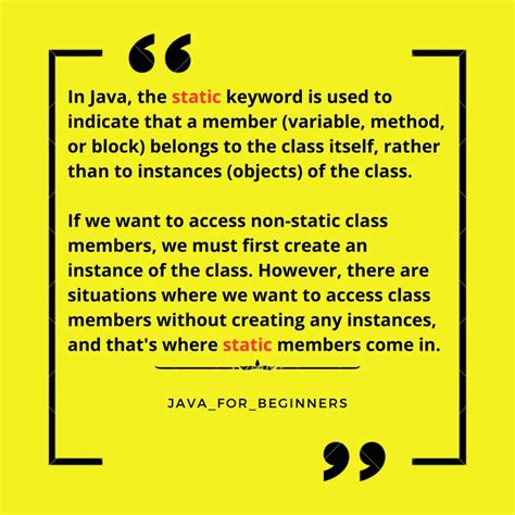 Javaforbeginners Statickeyword Java Softwaredeveloper Coding Javaforbeginnersdeveloper