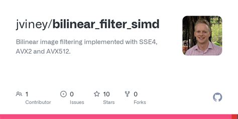 Github Jviney Bilinear Filter Simd Bilinear Image Filtering Implemented With Sse4 Avx2 And