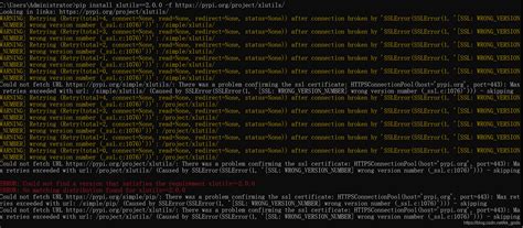 Pip Could Not Fetch There Was A Problem Confirming The Ssl Certificate