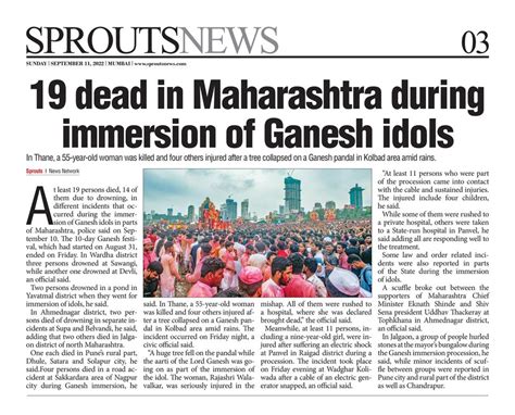 19 dead in Maharashtra during immersion of Ganesh idols - Sprouts News