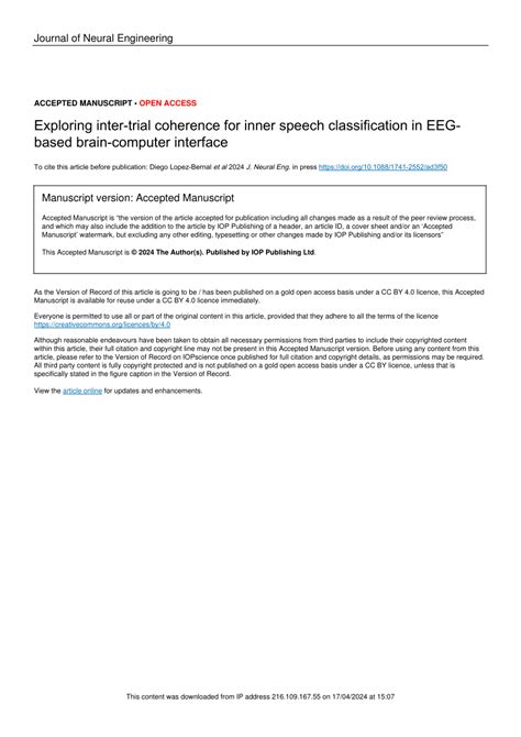 pdf exploring inter trial coherence for inner speech classification