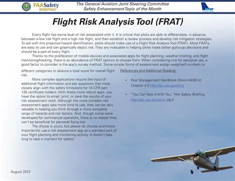 Flight Risk Analysis Tool Frat Pdf