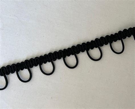 Black Button Loop Trim Various Sizes