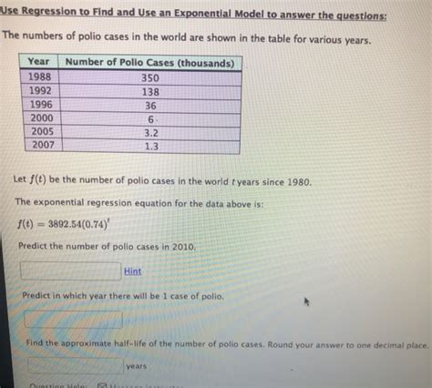 solved jse regression to find and use an exponential model
