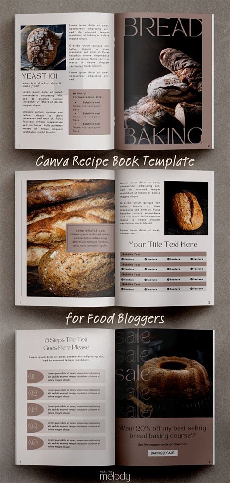 canva cookbook template baker food magazine layout cookbook
