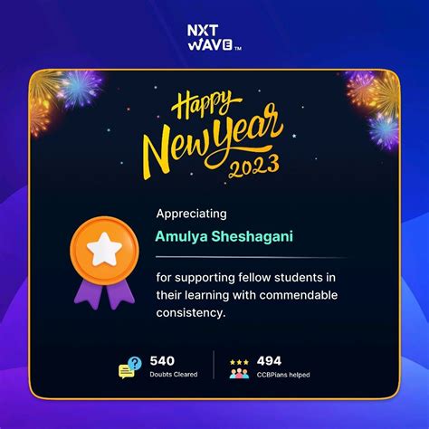 Amulya Sheshagani On Linkedin Advance Happy New Year 💐 Nxtwave