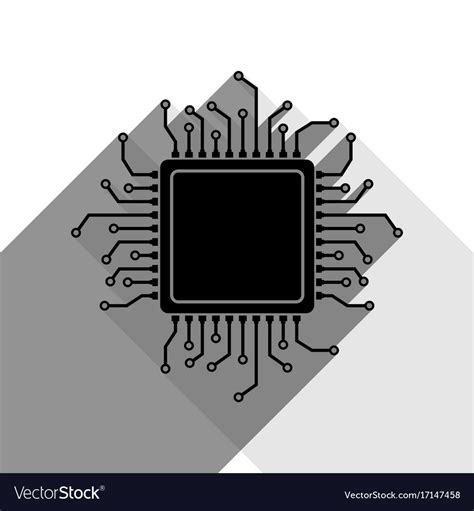 Cpu Microprocessor Black Royalty Free Vector Image