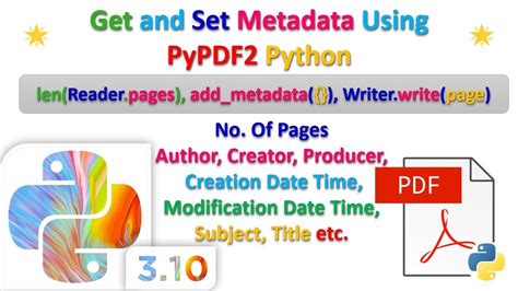 Get And Set Metadata In A Password Protected And Non Protected Pdf File Using Pypdf2 Python