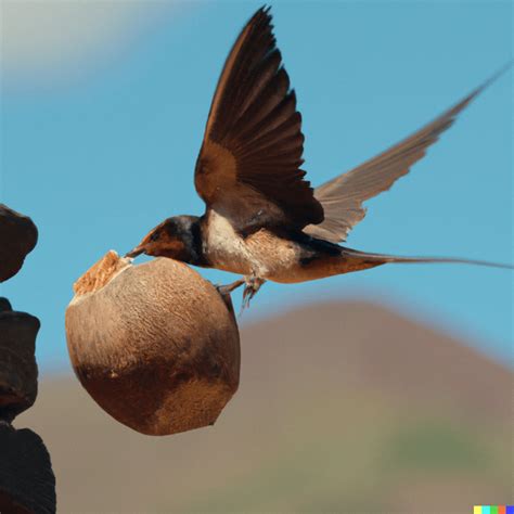 A Swallow Carrying A Coconut Rdalle2