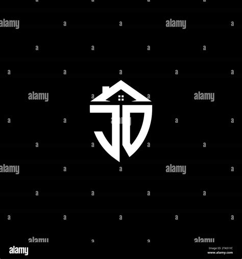 Jo Initials Premium Shield Logo Monogram With Home Designs Modern Templates Stock Vector Image