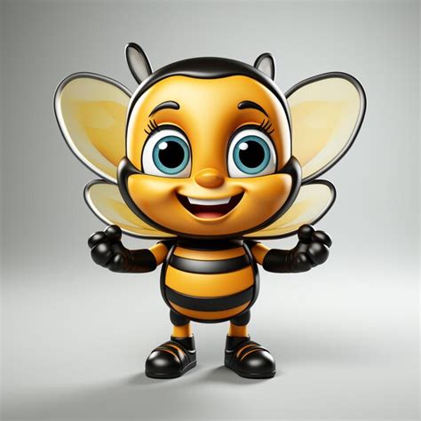 Premium Photo Bee Cartoon Mascot 2d