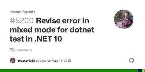 revise error in mixed mode for dotnet test in 10 · issue 5200