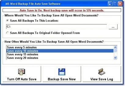 MS Word Backup File Auto Save Software Download Automatically Save All Open Word Documents To