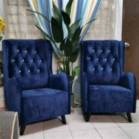 Mm99 Luxurious Modern Grace Wing Chair Full Solid Wood Velvet Soft Smooth Fabric Durable