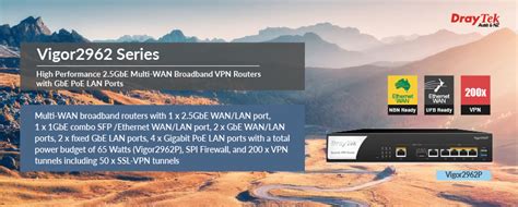 Draytek Business Level Router With Gbe Poe Lan Ports Vigor2962p Draytek Australia