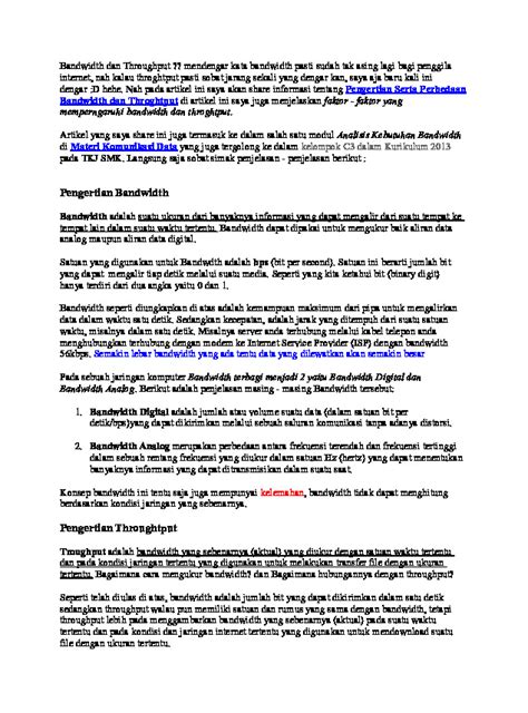 Bandwidth Dan Throughput PDFCOFFEE COM