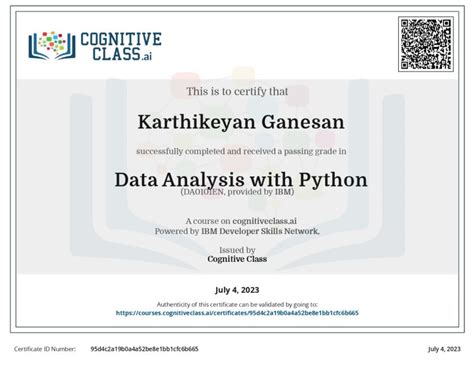 Karthikeyan Ganesan On Linkedin Certification Dataanalytics Analytics Machinelearning…