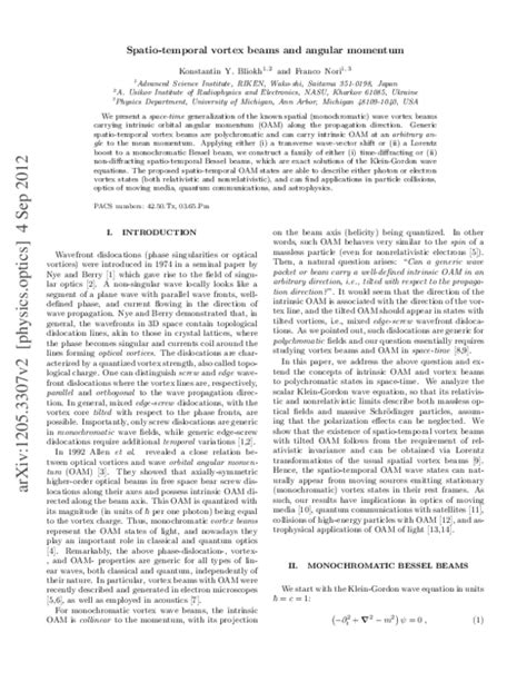 Pdf Spatiotemporal Vortex Beams And Angular Momentum