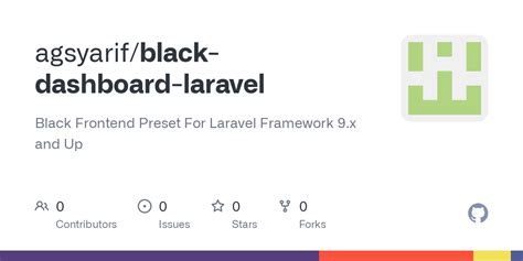 github agsyarif black dashboard laravel black frontend preset for