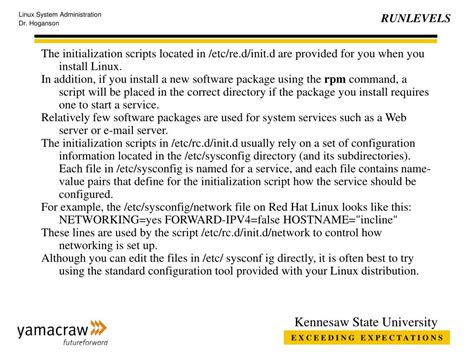 Ppt The Runlevel Used When Starting The Linux System Is Defined In The Etc Inittab File