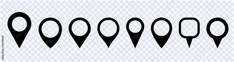 Map Pin Icons Set Location Pin Simple Vector Symbols Stock Vector Adobe Stock