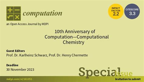 callforpapers computationalchemistry openaccess computation mdpi