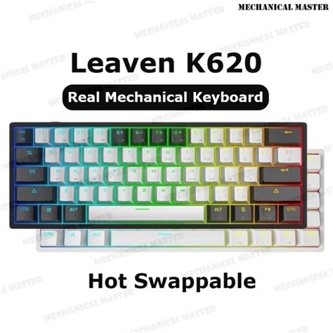 Leaven K620 Real Mechanical Keyboard 60 Gaming Small Mini Ergonomic Design Mix Color Keycap