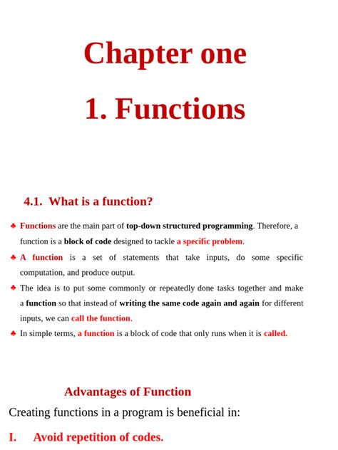 Chapter 1 Function 1 Pdf Parameter Computer Programming Computer Engineering