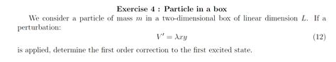 Solved Exercise Particle In A Box We Consider A Particle Chegg