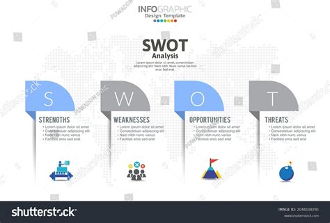 Swot 분석 템플릿 또는 전략적 계획 스톡 벡터로열티 프리 2048108291 Shutterstock