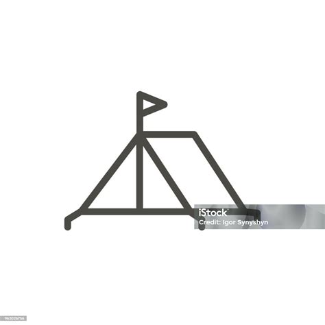 텐트 아이콘 벡터입니다 선 캠핑 기호 격리입니다 최신 유행 플랫 개요 Ui 표시 디자인입니다 웹 사이트 모바일 App 로고 그림에 대 한 얇은 선형 여행 텐트 그래픽 그림