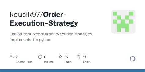 GitHub Kousik Order Execution Strategy Literature Survey Of Order
