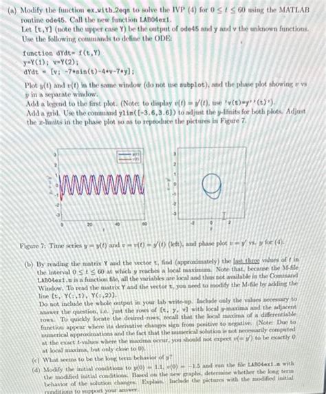 Solved A Modify The Function Exwith2eqs To Solve The Ivp