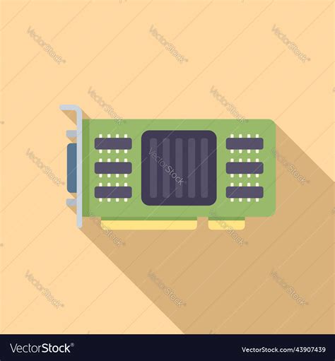 Fan Gpu Card Icon Flat Pc Graphic Royalty Free Vector Image