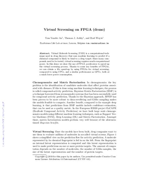 Pdf Virtual Screening On Fpga