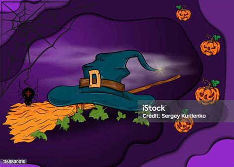 일러스트 9 모든 성도 날 전날 휴일 테마 3d 종이 컷 스타일에 할로윈 배경 디자인 10월에 대한 스톡 벡터 아트 및 기타 이미지 10월 가을 개념 Istock