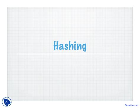 Hashing Data Base Management System Lecture Slides Docsity